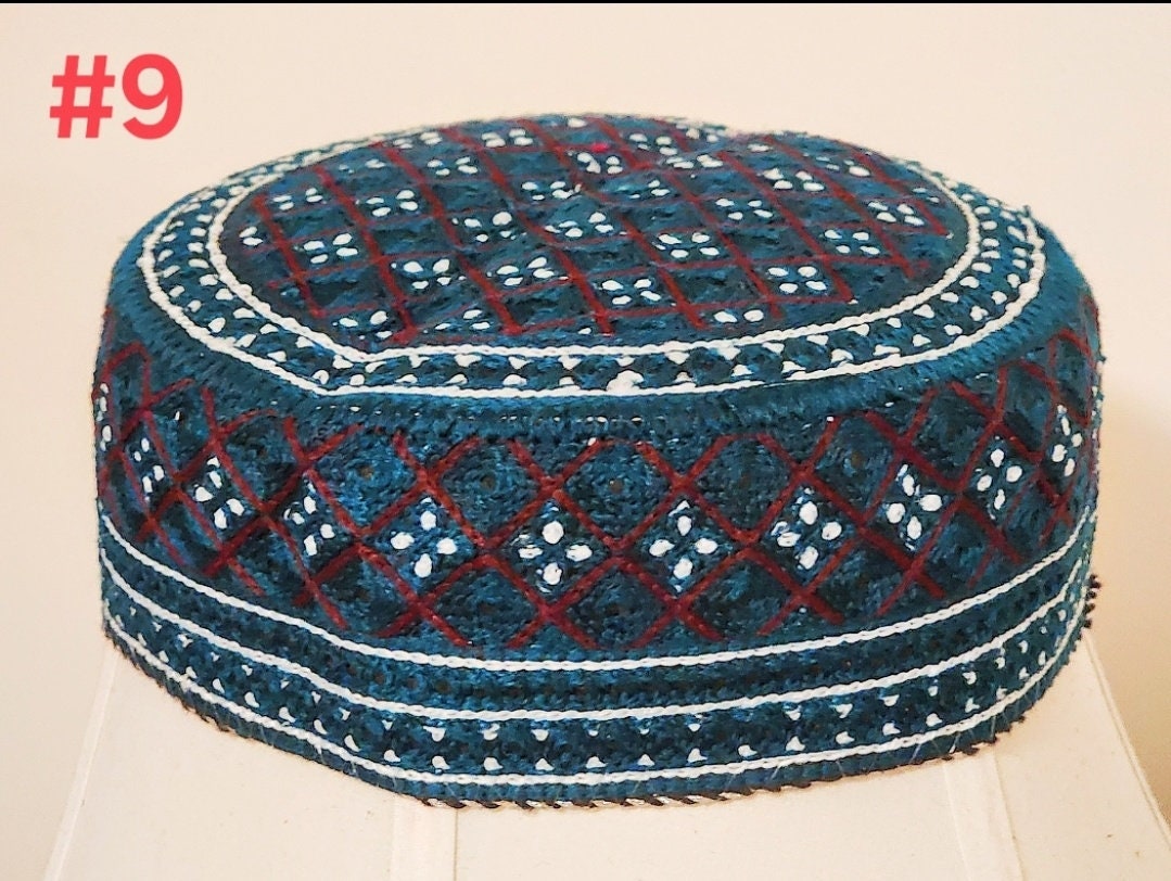Traditional Embroided Round Cap for Men/women. Size 21 & 22 Inches ...