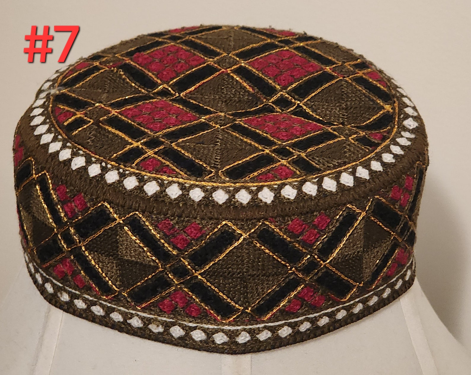Embroidered Round Cap, Traditional Design, Unisex - Etsy