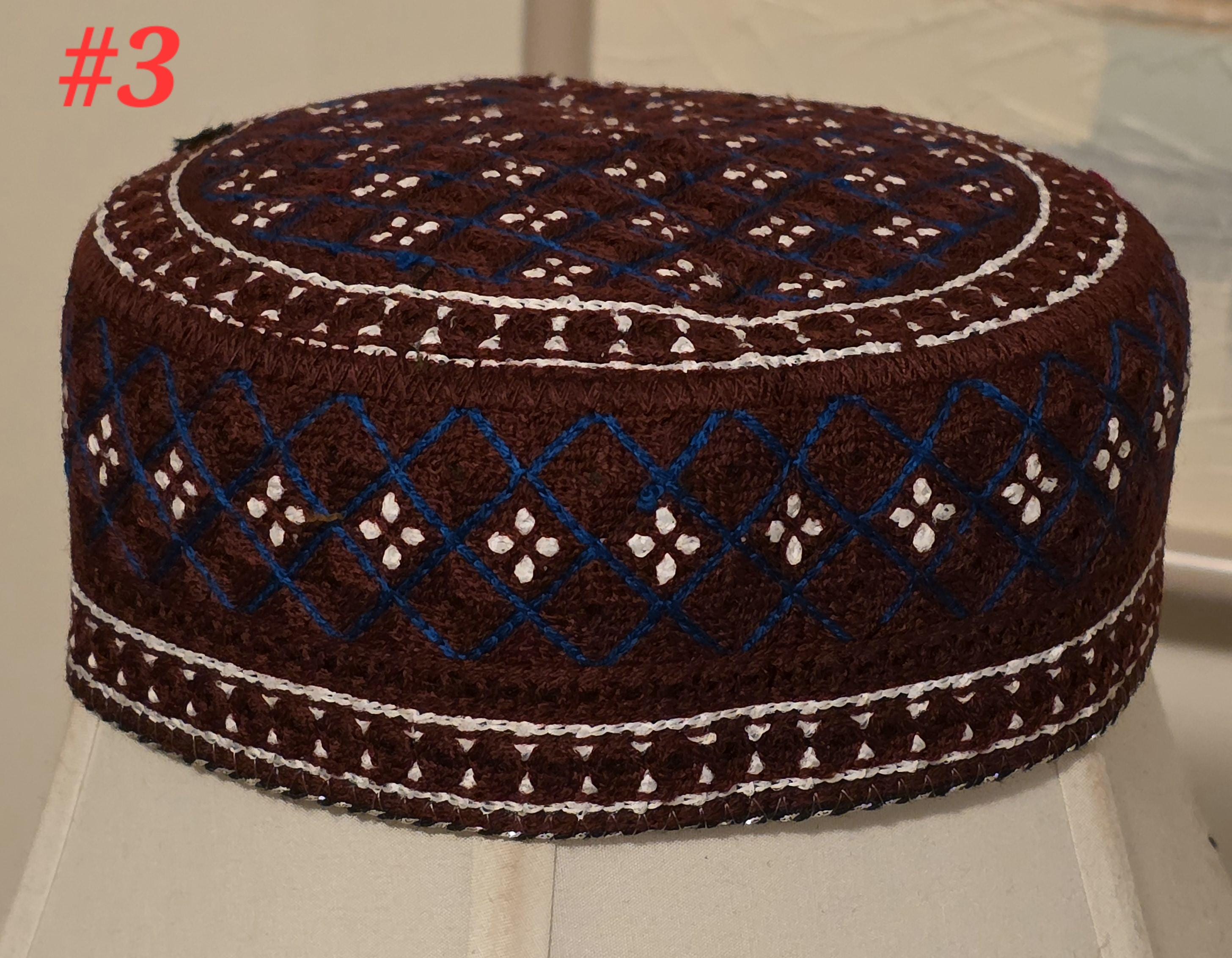 Traditional Embroided Round Cap for Men/women. Size 22 & 22.5 Inches ...