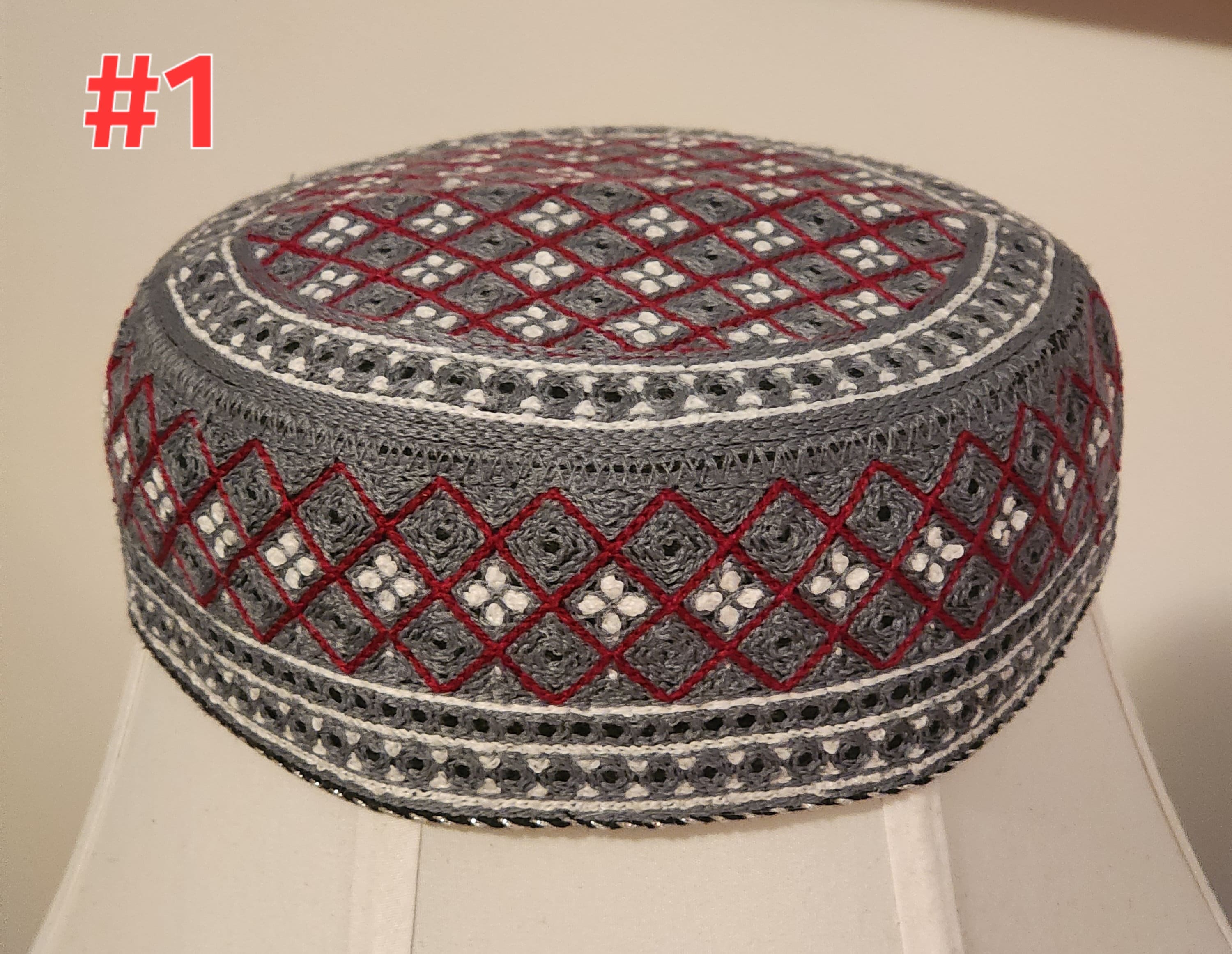 Traditional Embroided Round Cap for Men/women. Size 22 & 22.5 Inches ...