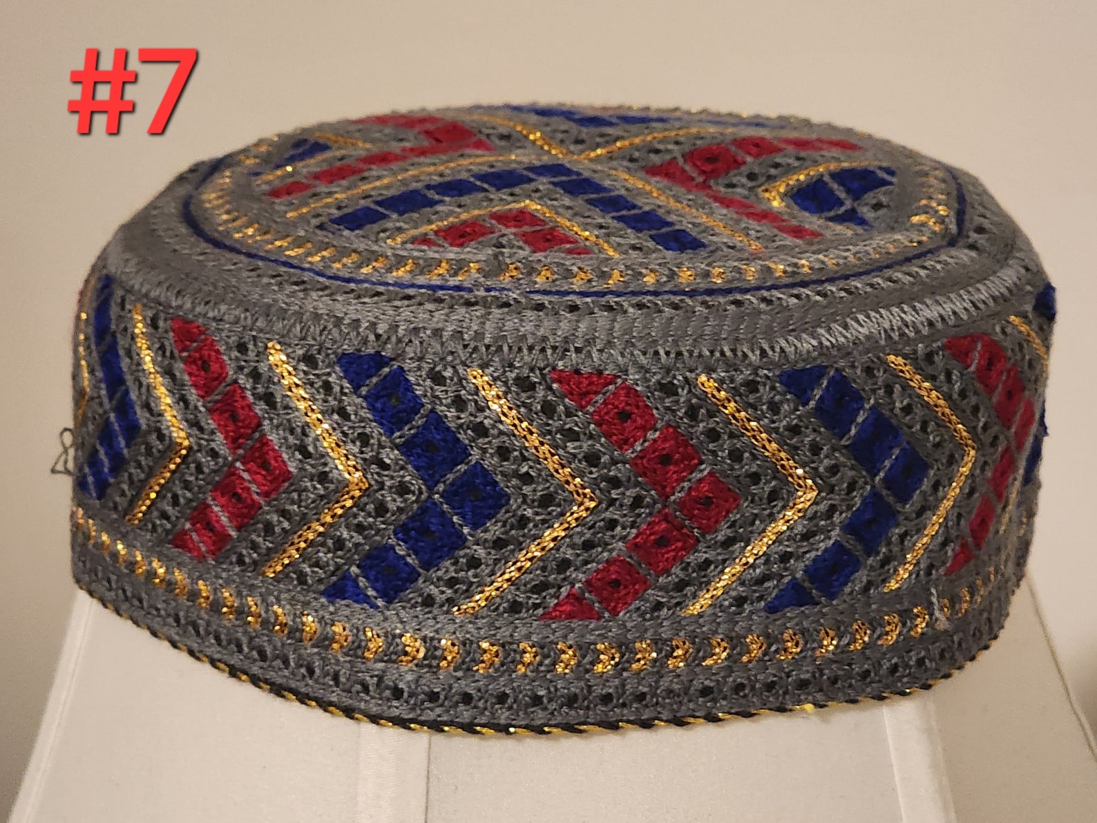 Embroidered Men's Cap, Traditional Round Design (22 Inch) - Etsy