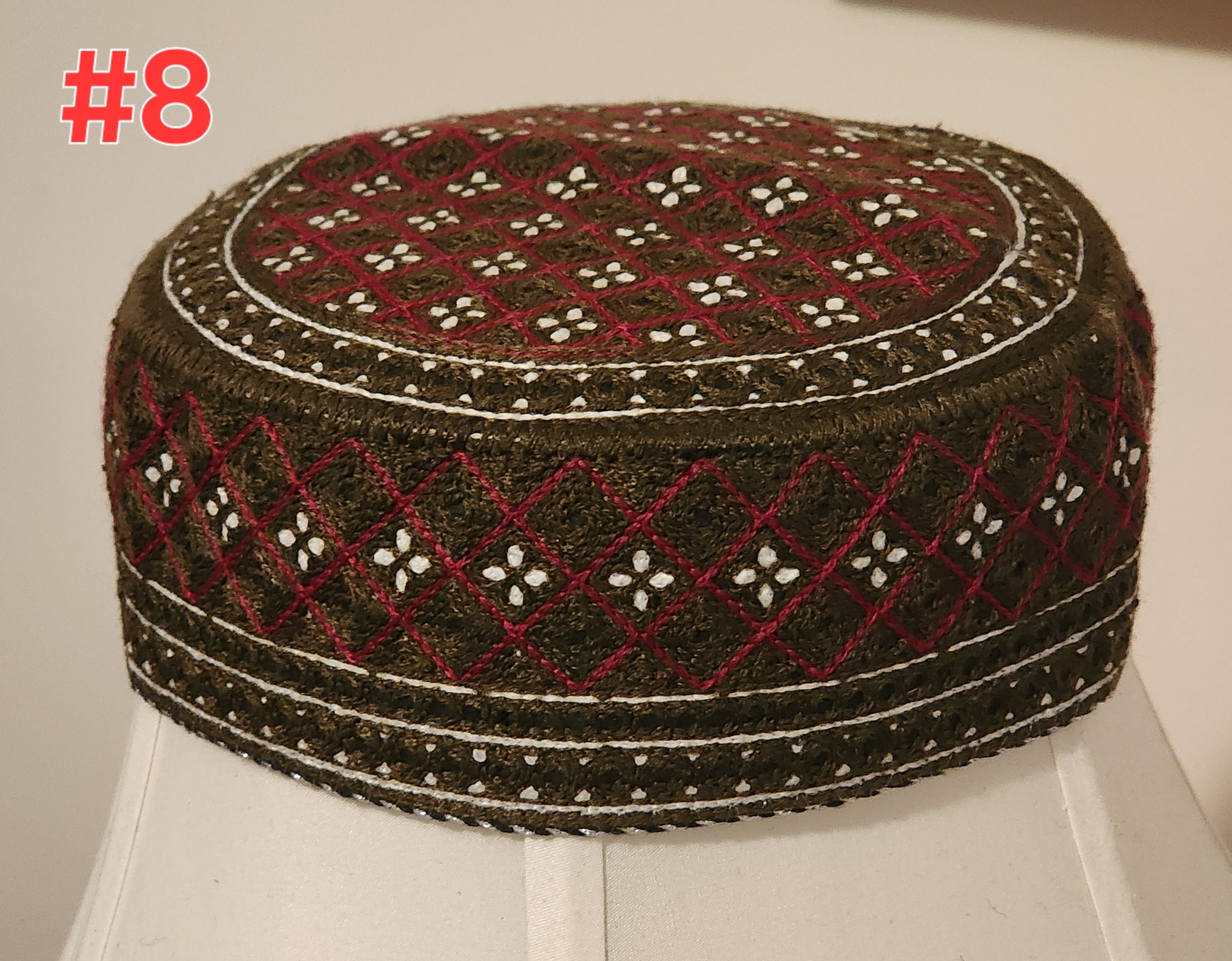 Traditional Embroided Round Cap for Men/women. Size 21 & 22 Inches ...
