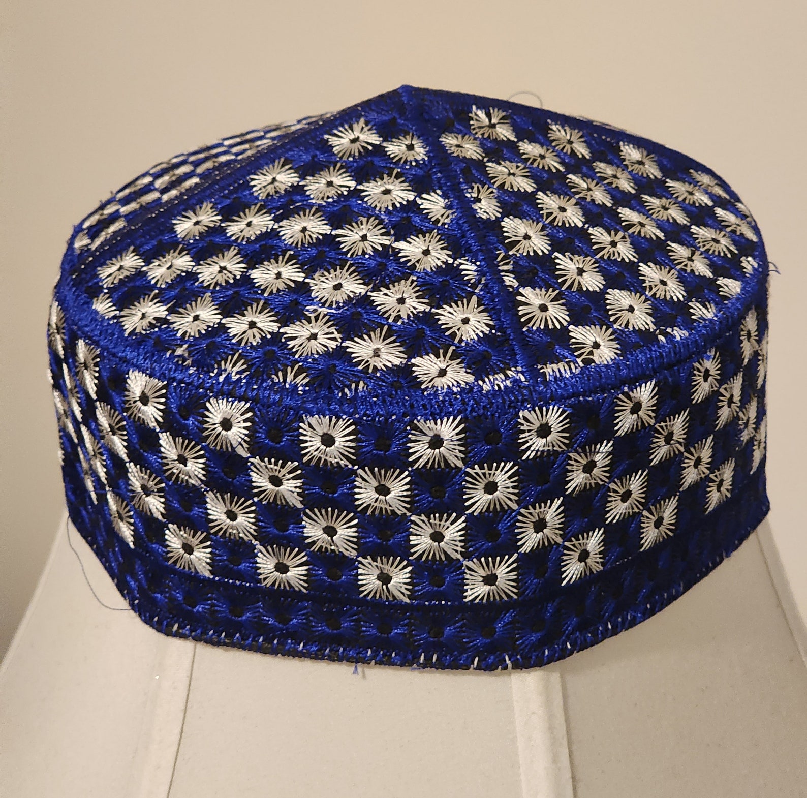 Embroided Round Cap for Men. Size 22 & 23 Inches Round. - Etsy