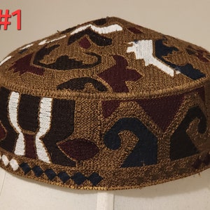 Embroidered Round Cap for Men, Traditional Design (large 23-23.5 Inch ...