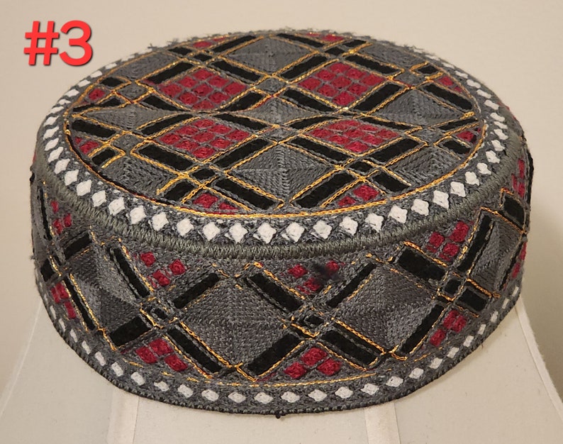 Embroidered Round Cap, Traditional Design, Unisex - Etsy