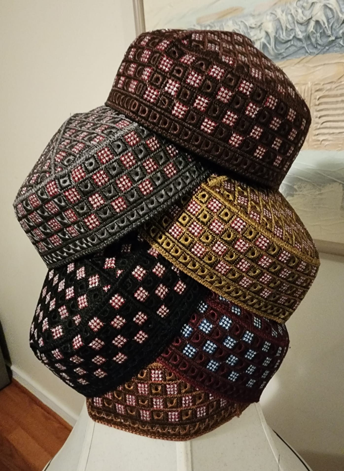 Traditional Silk and Silver Thread Embroided Round Cap for Men/women ...