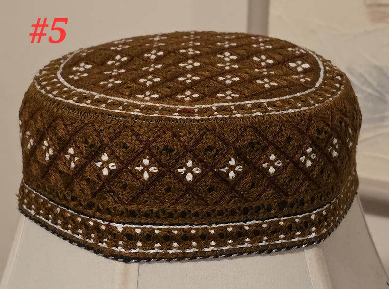 Traditional Embroided Round Cap for Men/women. Size 22 & 22.5 Inches ...
