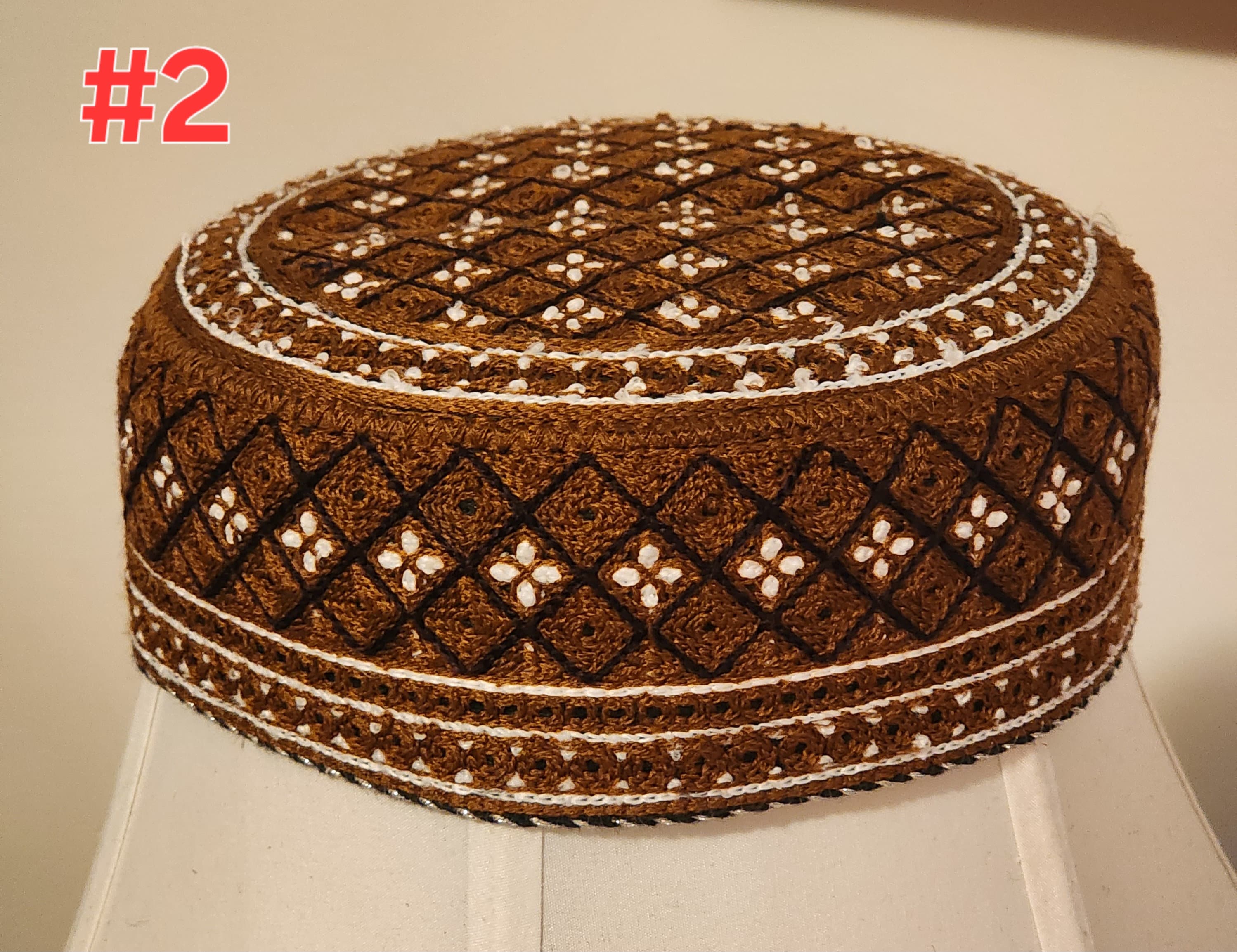 Traditional Embroided Round Cap for Men/women. Size 22 & 22.5 Inches ...