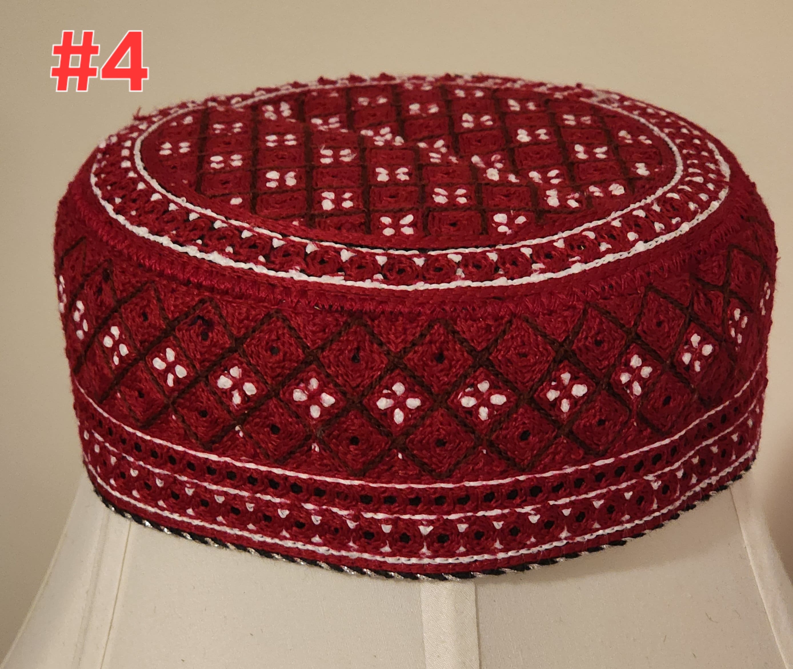 Traditional Embroided Round Cap for Men/women. Size 22 & 22.5 Inches ...
