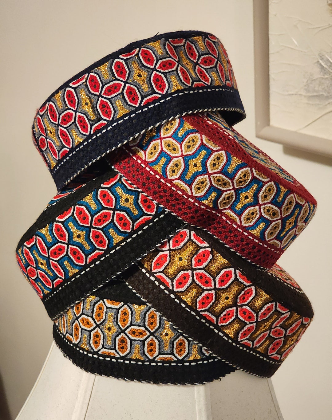 Traditional Embroided Round Cap for Men/women. Size 22 Inches Round ...