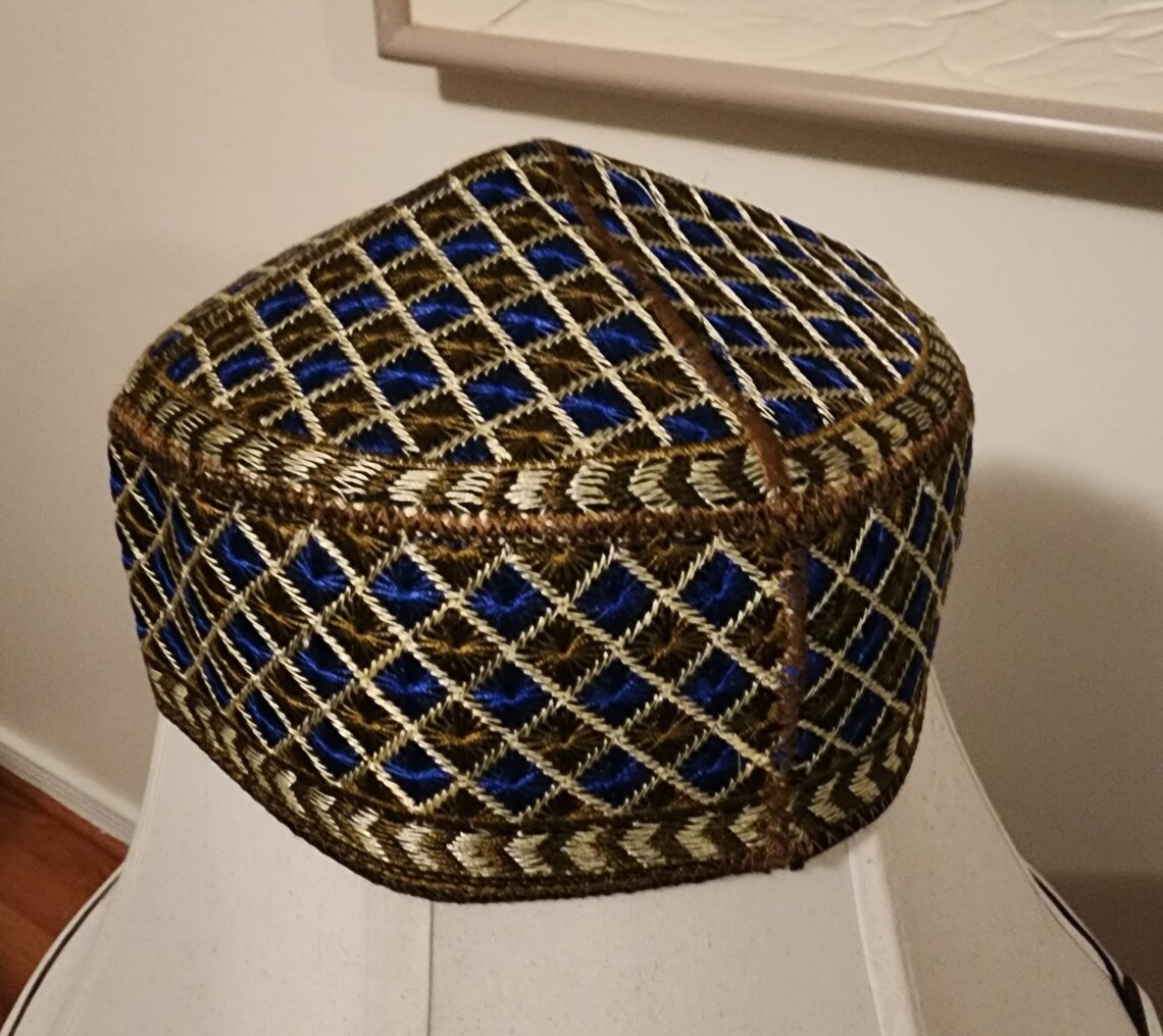 Traditional Embroided Round Cap for Men/women. Size 21 & 22 Inches ...