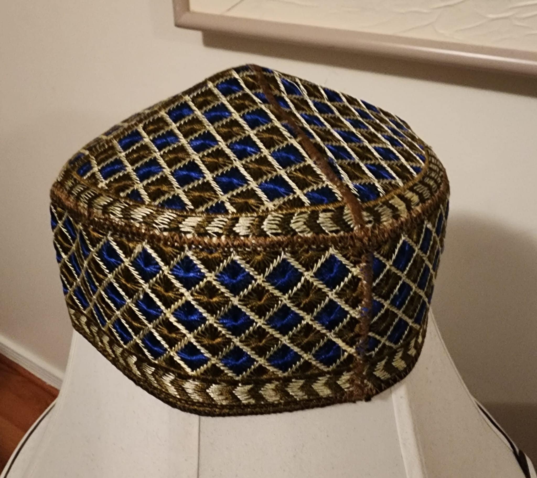 Traditional Embroided Round Cap for Men/women. Size 21 & 22 Inches ...