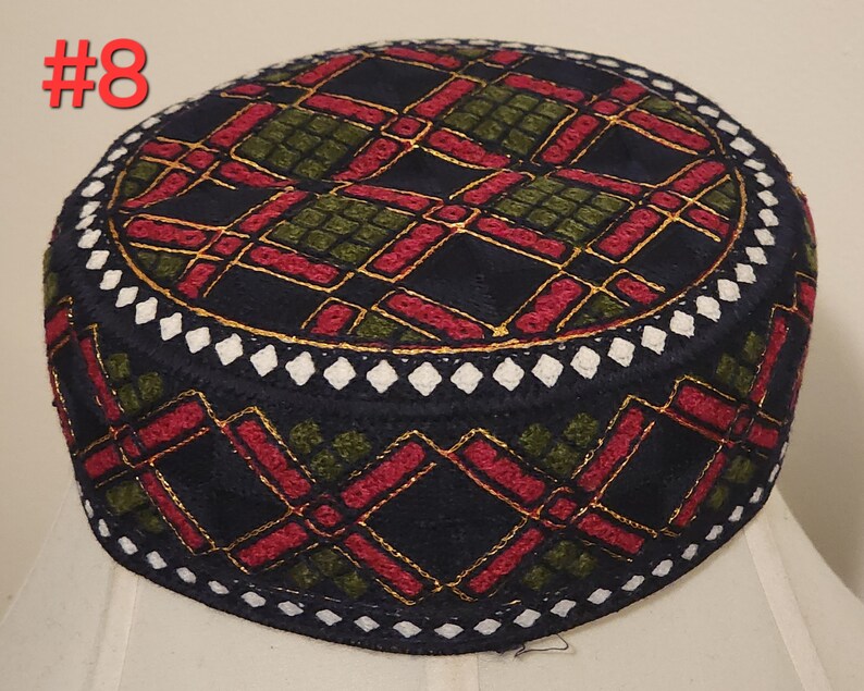 Embroidered Round Cap, Traditional Design, Unisex - Etsy