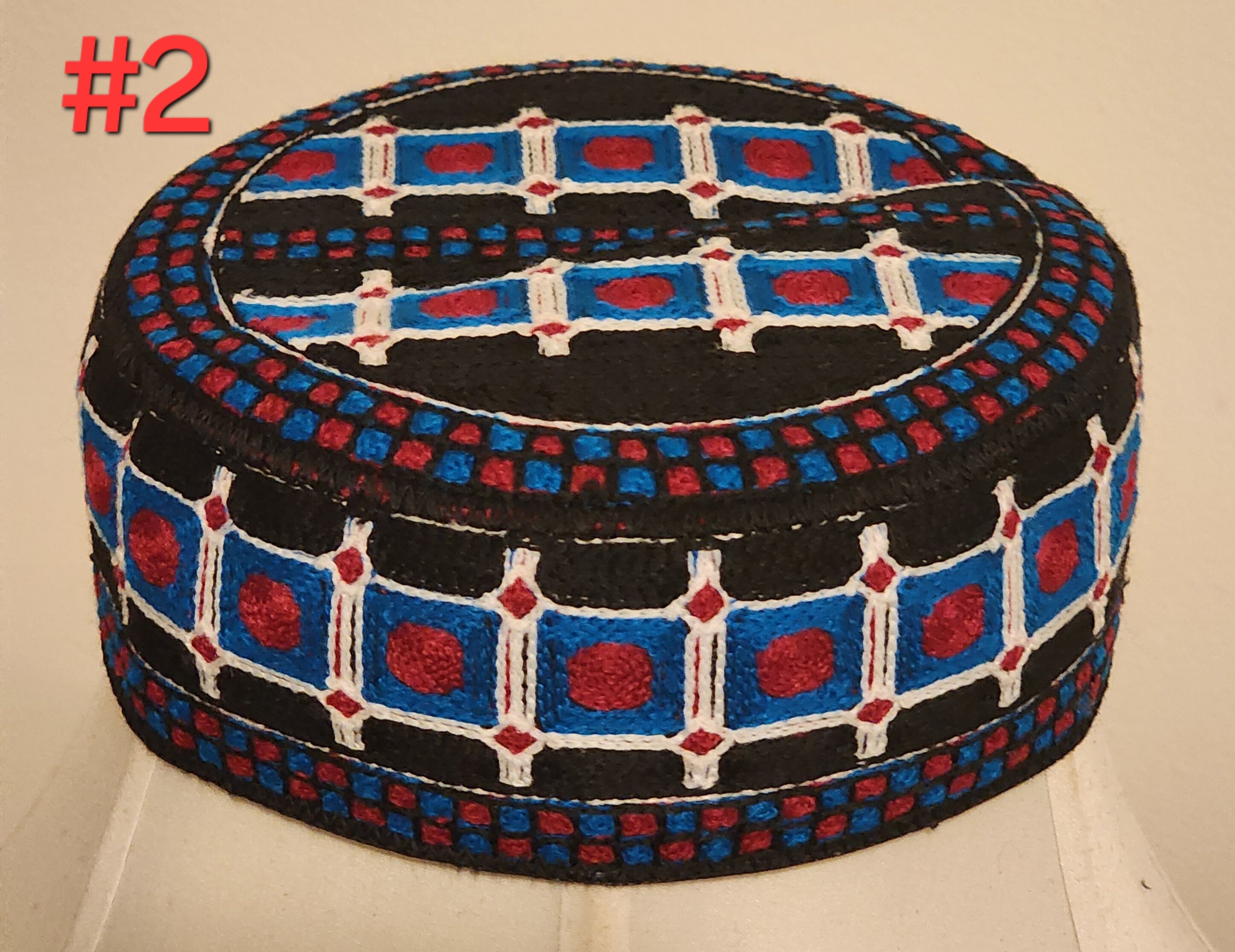 Traditional Embroided Round Cap for Men/women. Size 22 & 22.5 Inches ...
