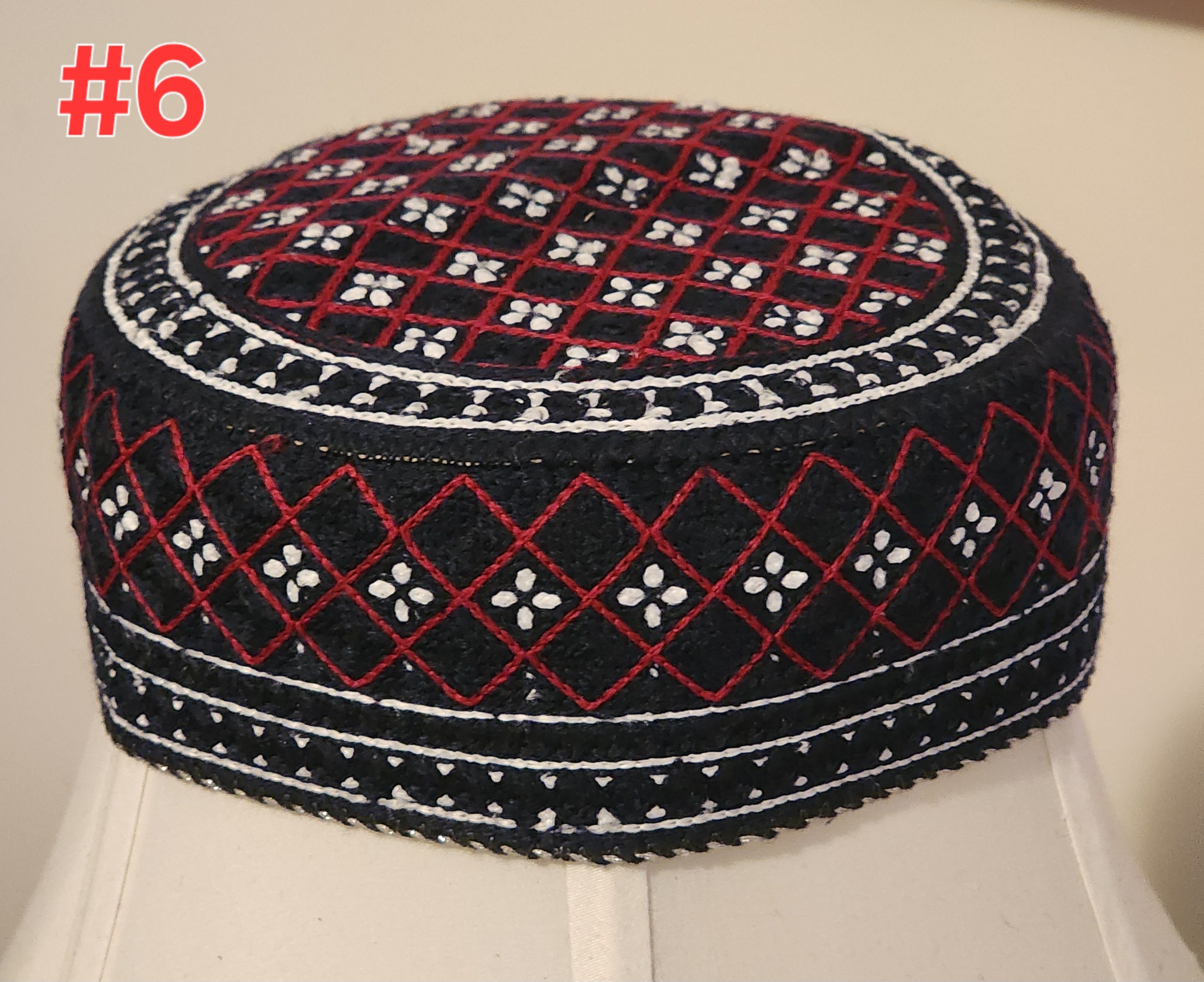 Traditional Embroided Round Cap for Men/women. Size 22 & 22.5 Inches ...