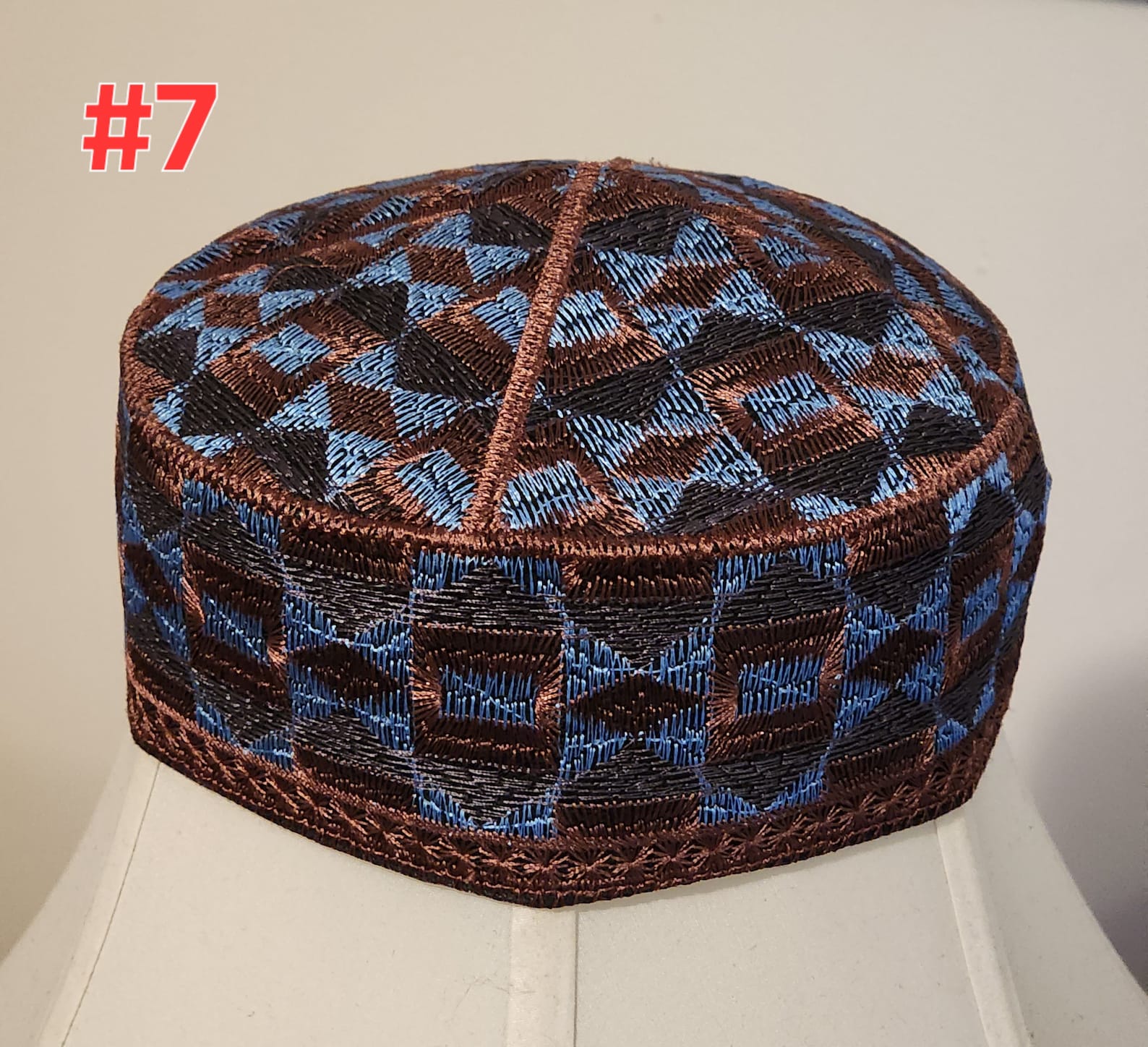 Embroided Round Cap for Men. Size 22 & 23 Inches Round. - Etsy