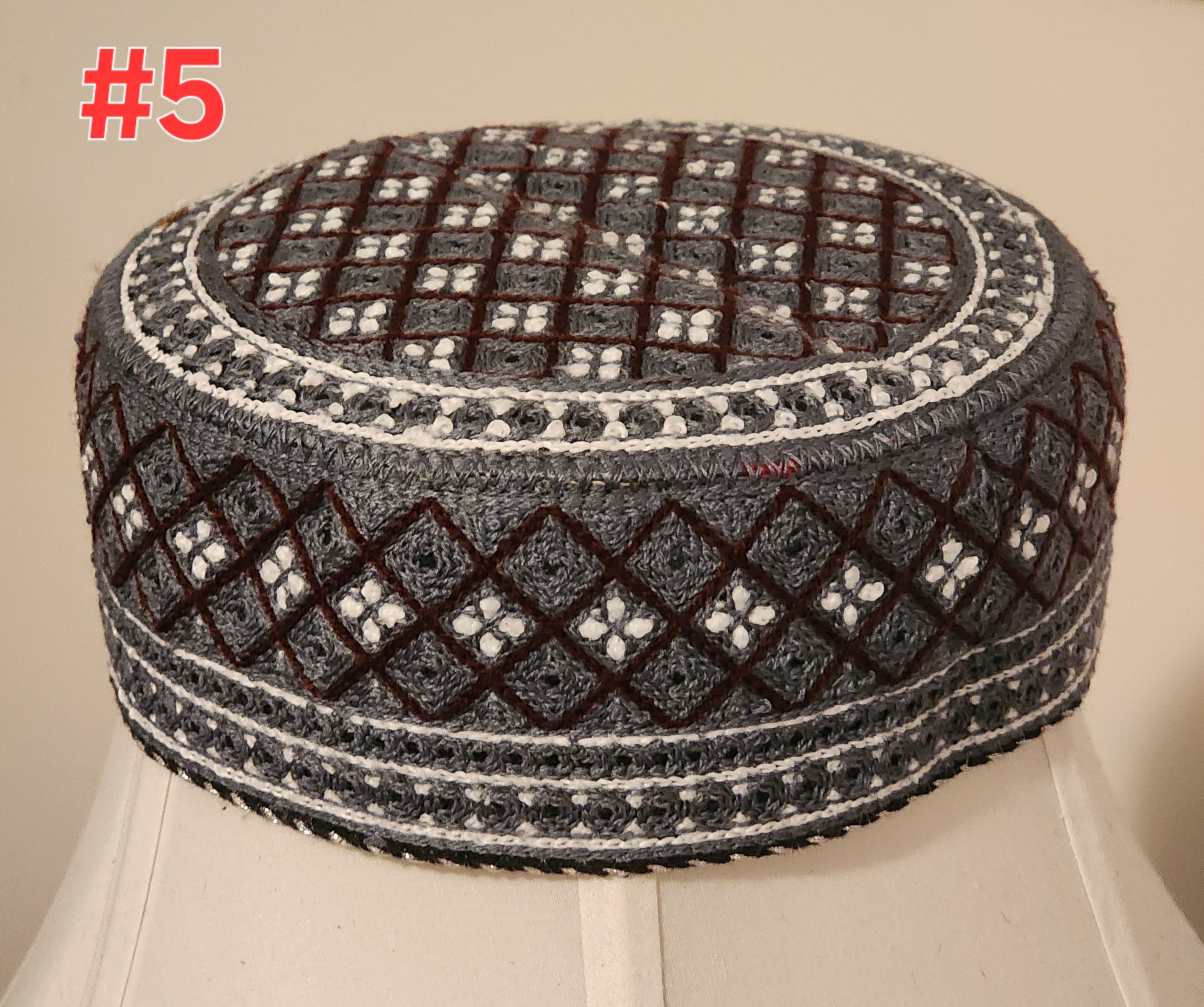 Traditional Embroided Round Cap for Men/women. Size 21 & 22 Inches ...