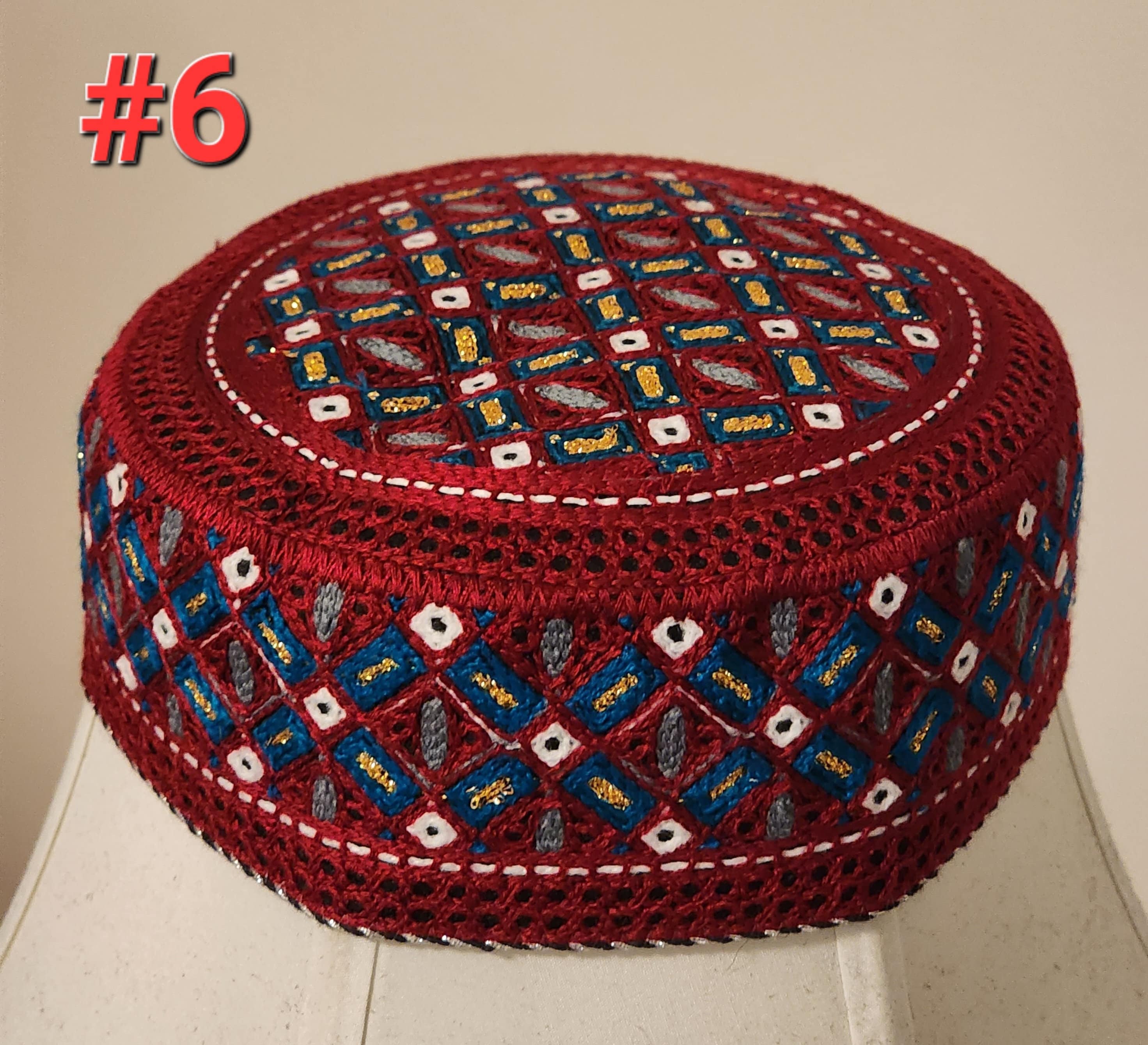 Traditional Embroided Round Cap for Men/women. Size 22 Inches Round ...