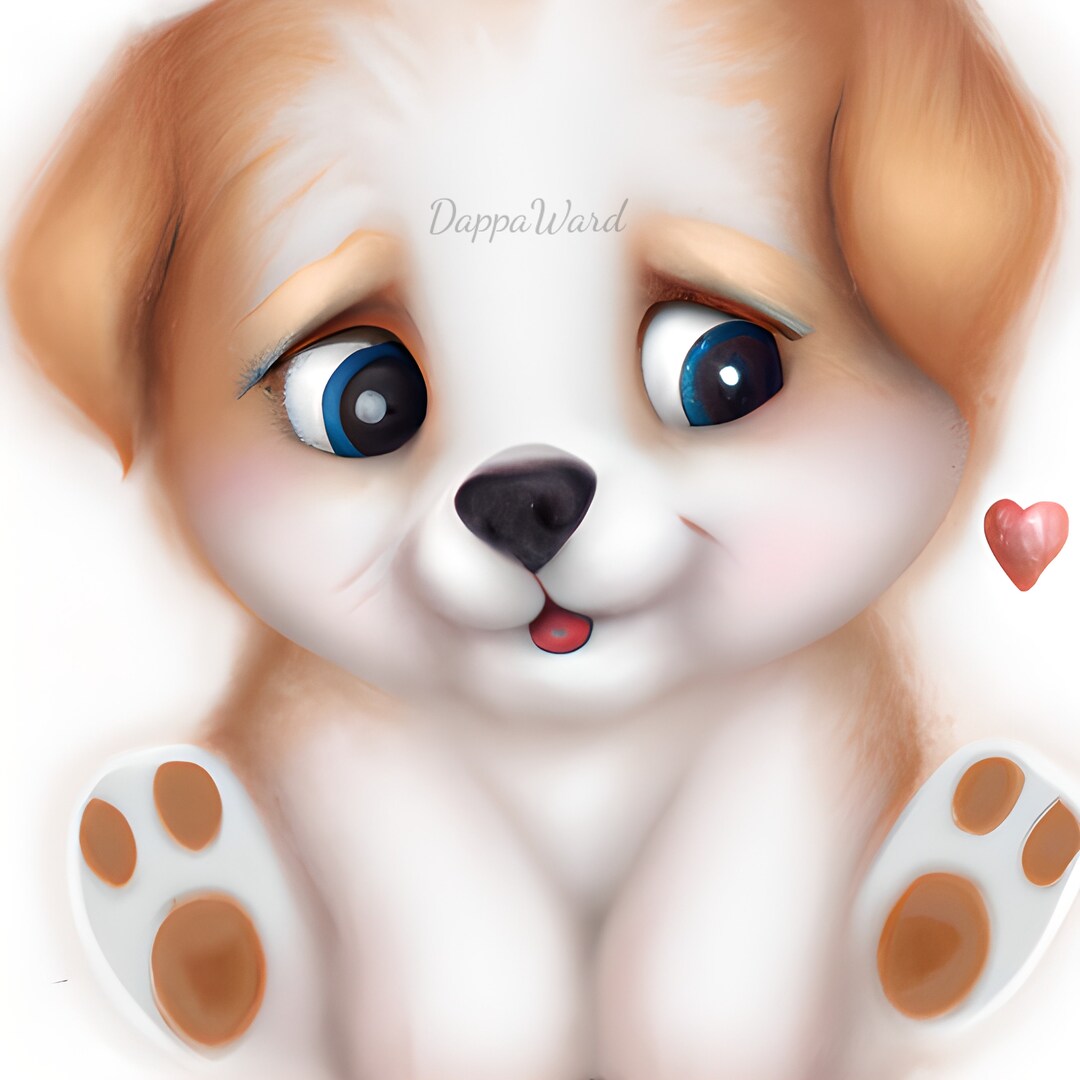 Wall Art: Cute Puppy Instant Digital Download Art, PNG File, Commercial ...