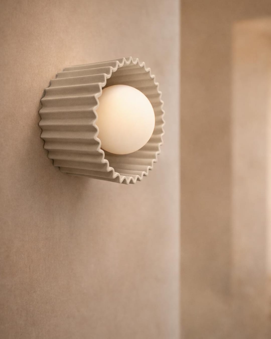 Small Syracuse | Ceramic Flush Mount Wall Sconce | Handmade Minimalist ...