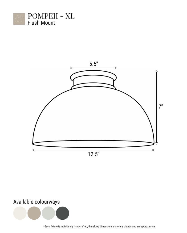 XL Pompeii | Ceramic Flush Mount Ceiling Light | Handmade Minimalist ...