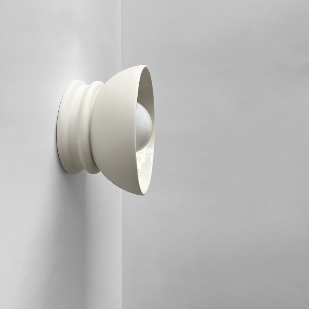 Small Pompeii | Ceramic Flush Mount Wall Sconce | Handmade Minimalist ...