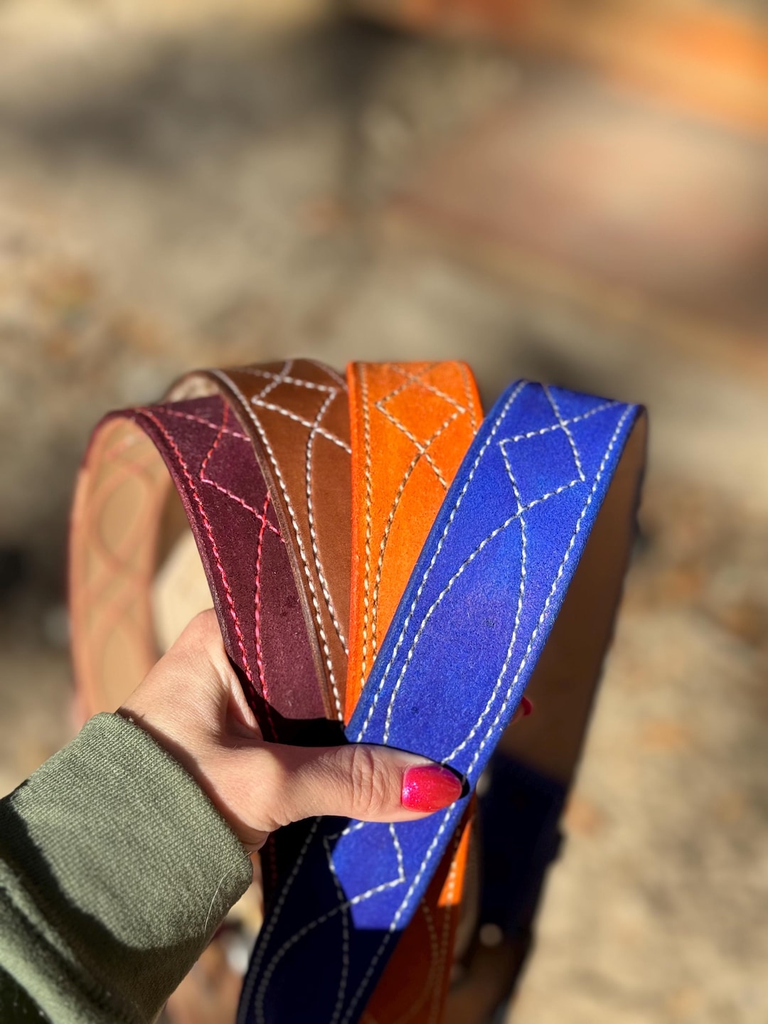 Custom ROUGHOUT Gunslinger Stitched Leather Belt - Etsy