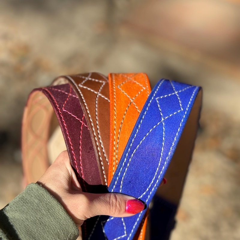 Blue Cowboy Belt Men - Etsy