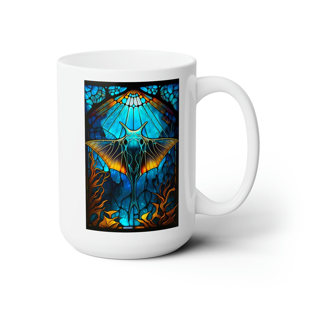Manta Ray Stained Glass Abstract 1 15oz Mug - Etsy