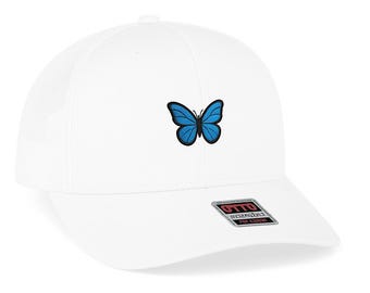 Blue Butterfly Hat Embroidered - Etsy