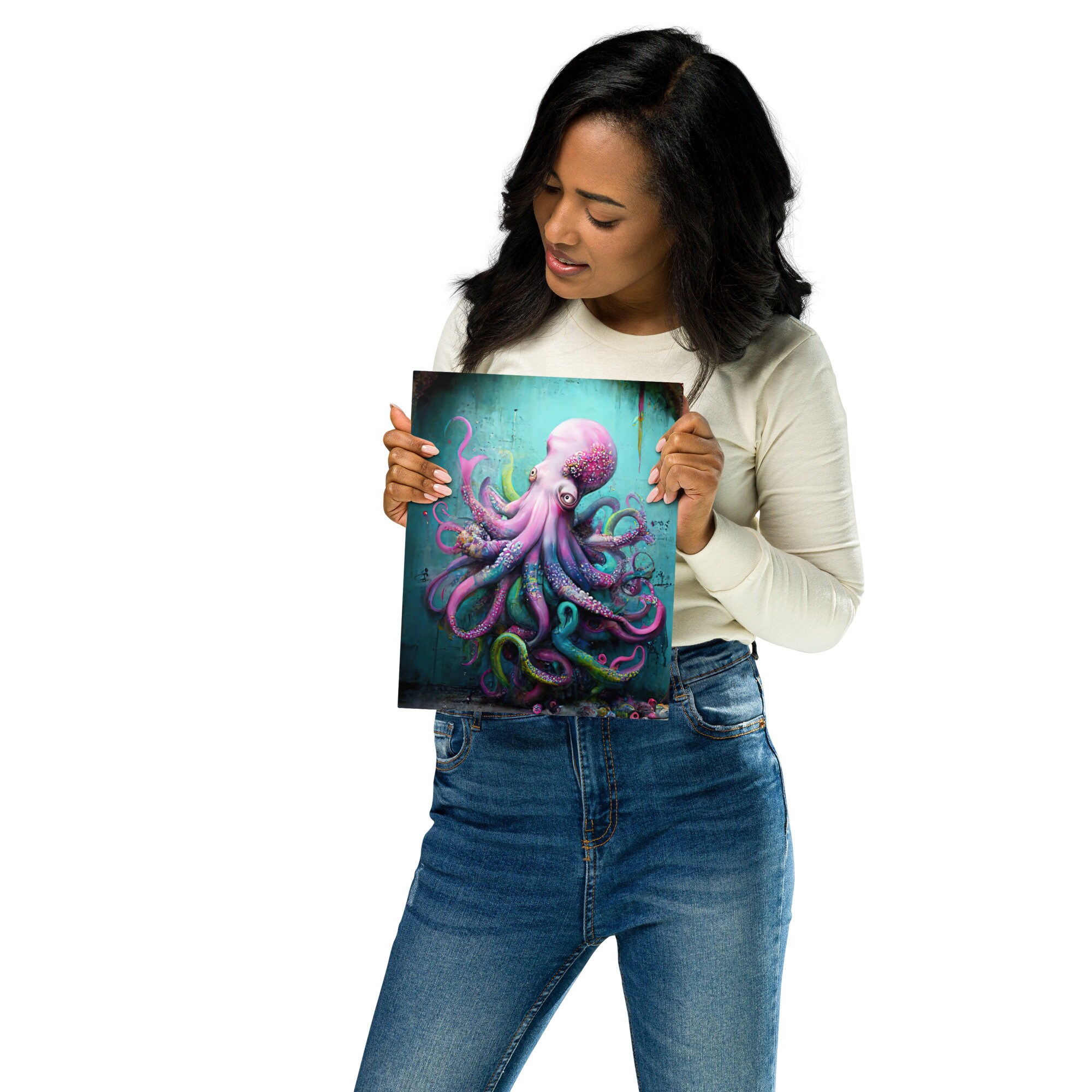 Octopus Graffiti Metal Wall Art Print - Etsy