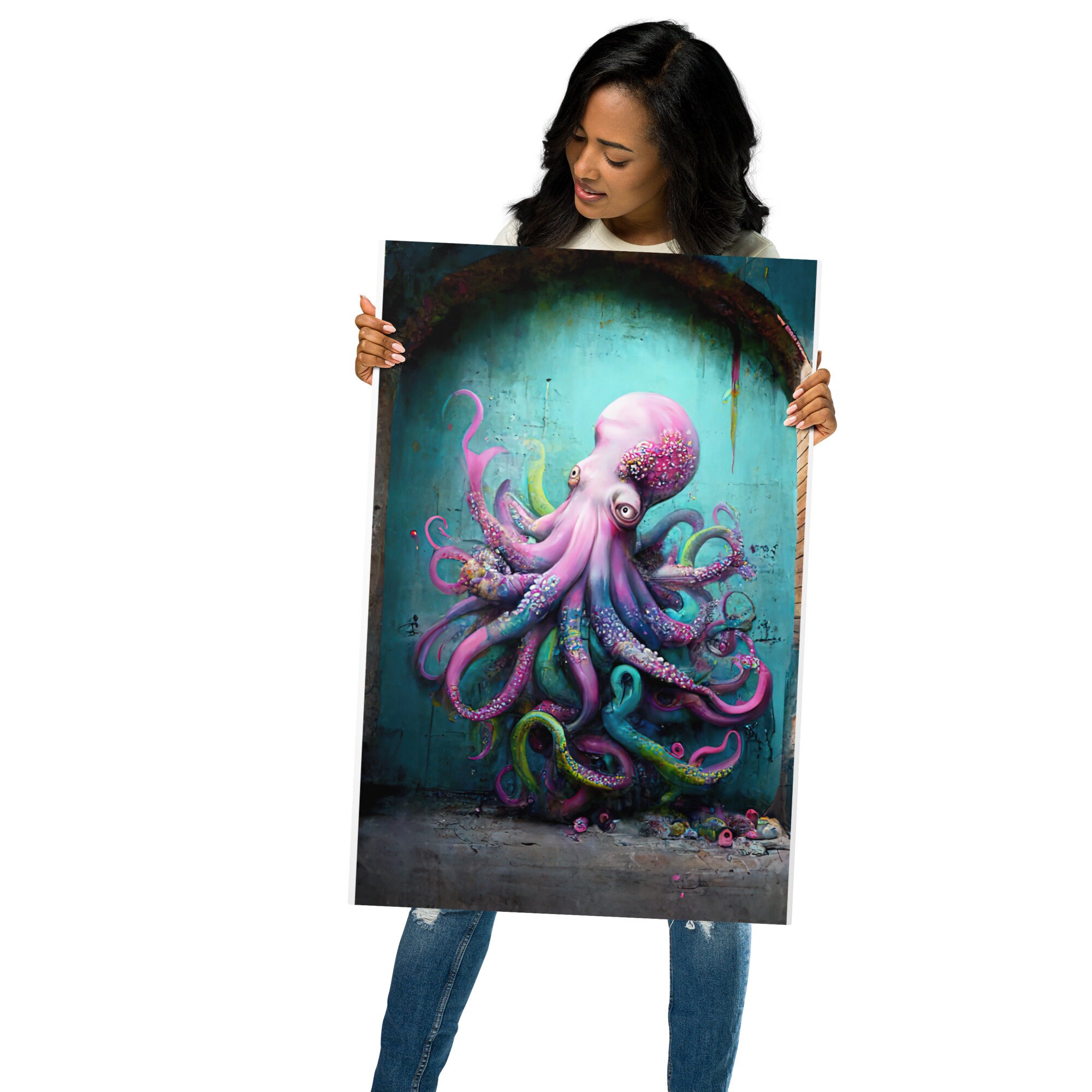 Octopus Graffiti Metal Wall Art Print - Etsy