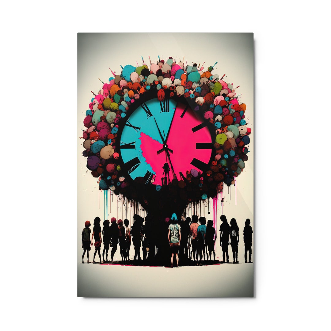 Worshiping the Clock God Metal Wall Art Print - Etsy