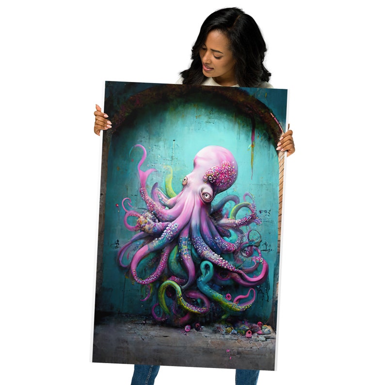 Octopus Graffiti Metal Wall Art Print - Etsy