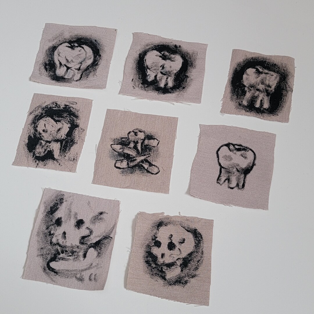 Handpainted Punk Patches, Tooth, Bone and Skull Designs - Etsy