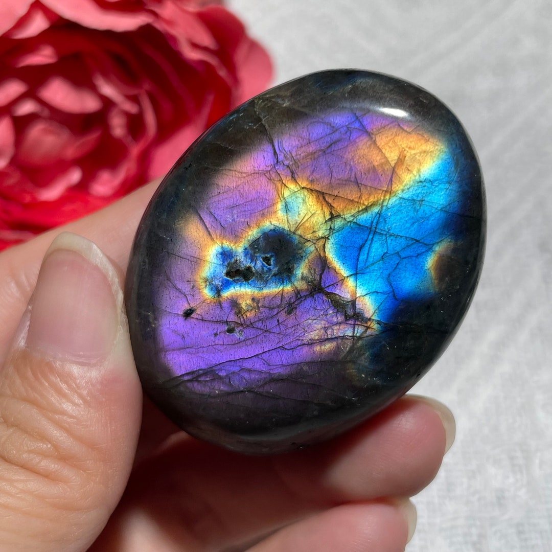 44g High Quality Labradorite Crystal,pink/ Purple Color Changing ...