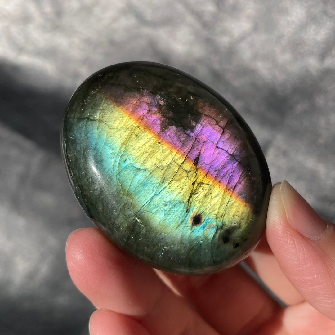 52g High Quality Labradorite Crystal, Yellow Purple Labradorite, Super ...