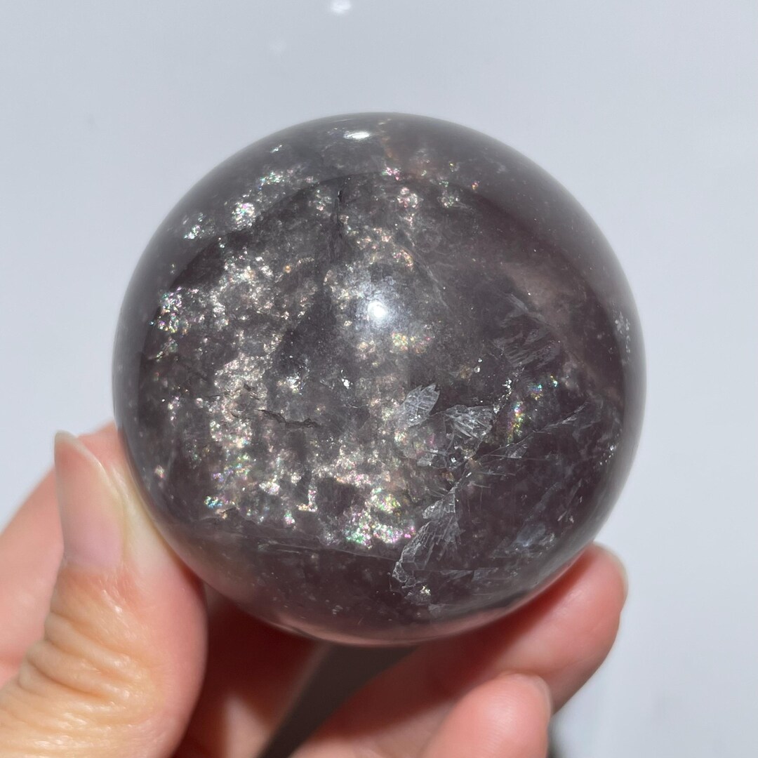 50.5mm 230g Natural Pirple Mica Fluorite, Rainbow Mica Fluorite That ...