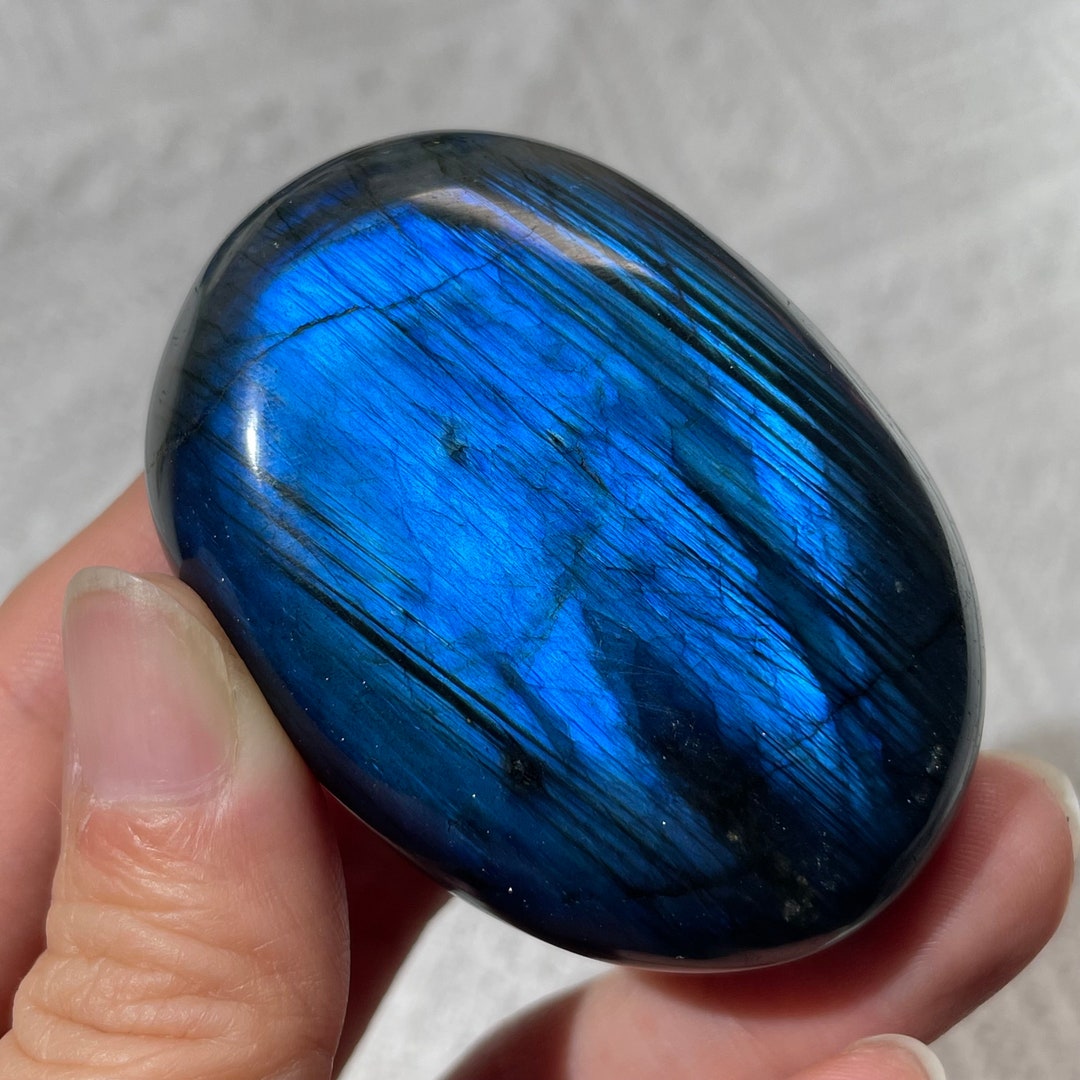 78g High Quality Labradorite Palm Stone. Blue Labradorite. Super Flashy ...