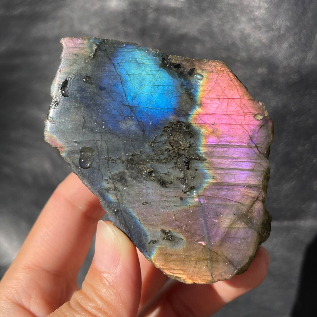 2.053.07 Inch 142g High Quality Full Flash Purple, Blue Raw Labradorite ...