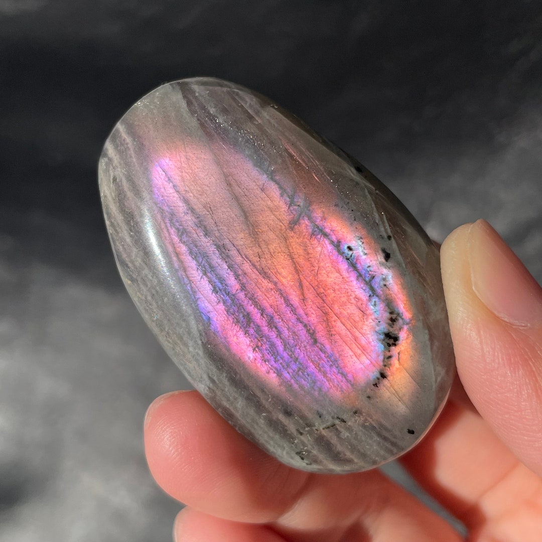 52g High Quality Labradorite Crystal, Pink Labradorite Rainbow ...