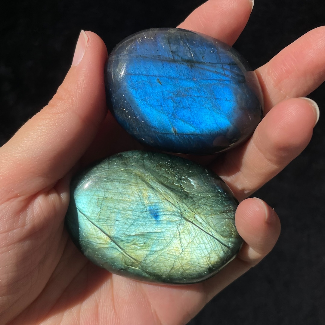 58g+58g High Quality Labradorite Crystal, Blue, Green Labradorite ...