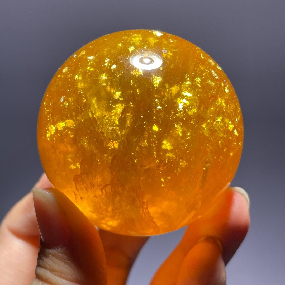 49.3mm 203g Natural Gold Mica Fluorite, Golden Mica Fluorite That ...