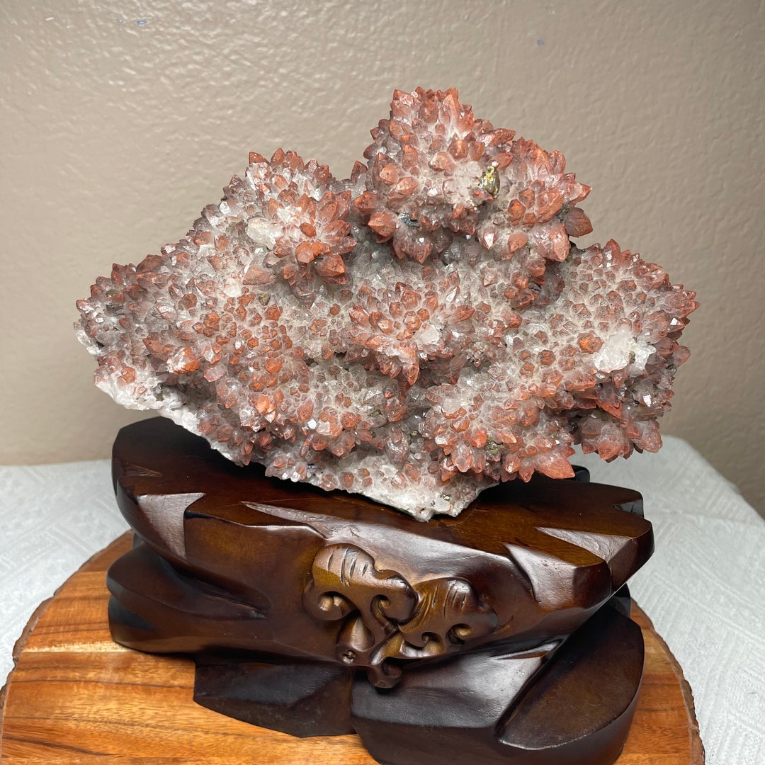 4812g Rare Super Huge High Quality Red Quartz Crystal Cluster & Pyrite ...