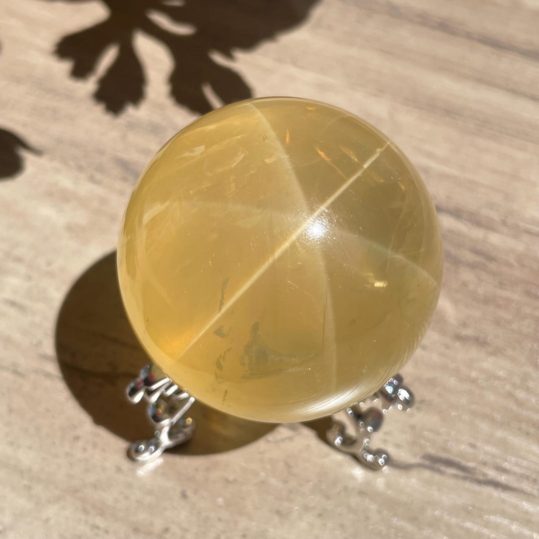 53.8mm 218g Top Quality Natural Star Citrine Quartz Sphere, Mineral ...