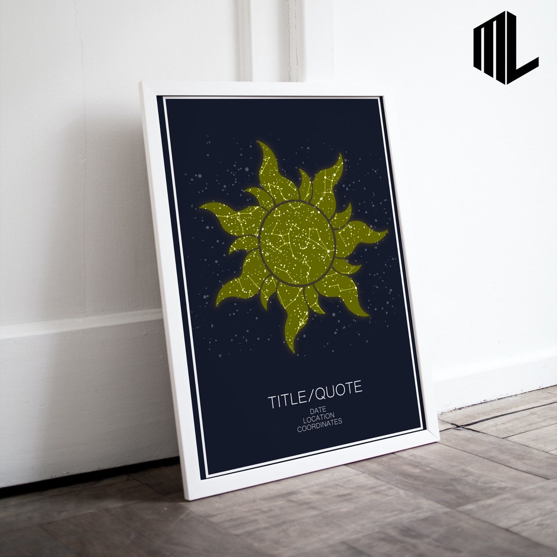 Tangled Sun Digital Star Map Night Sky Constellation Map - Etsy