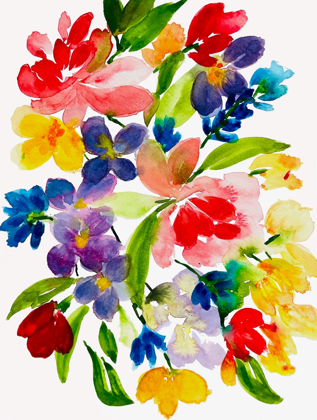 Bold Bright and Colorful Wildflowers prints - Etsy