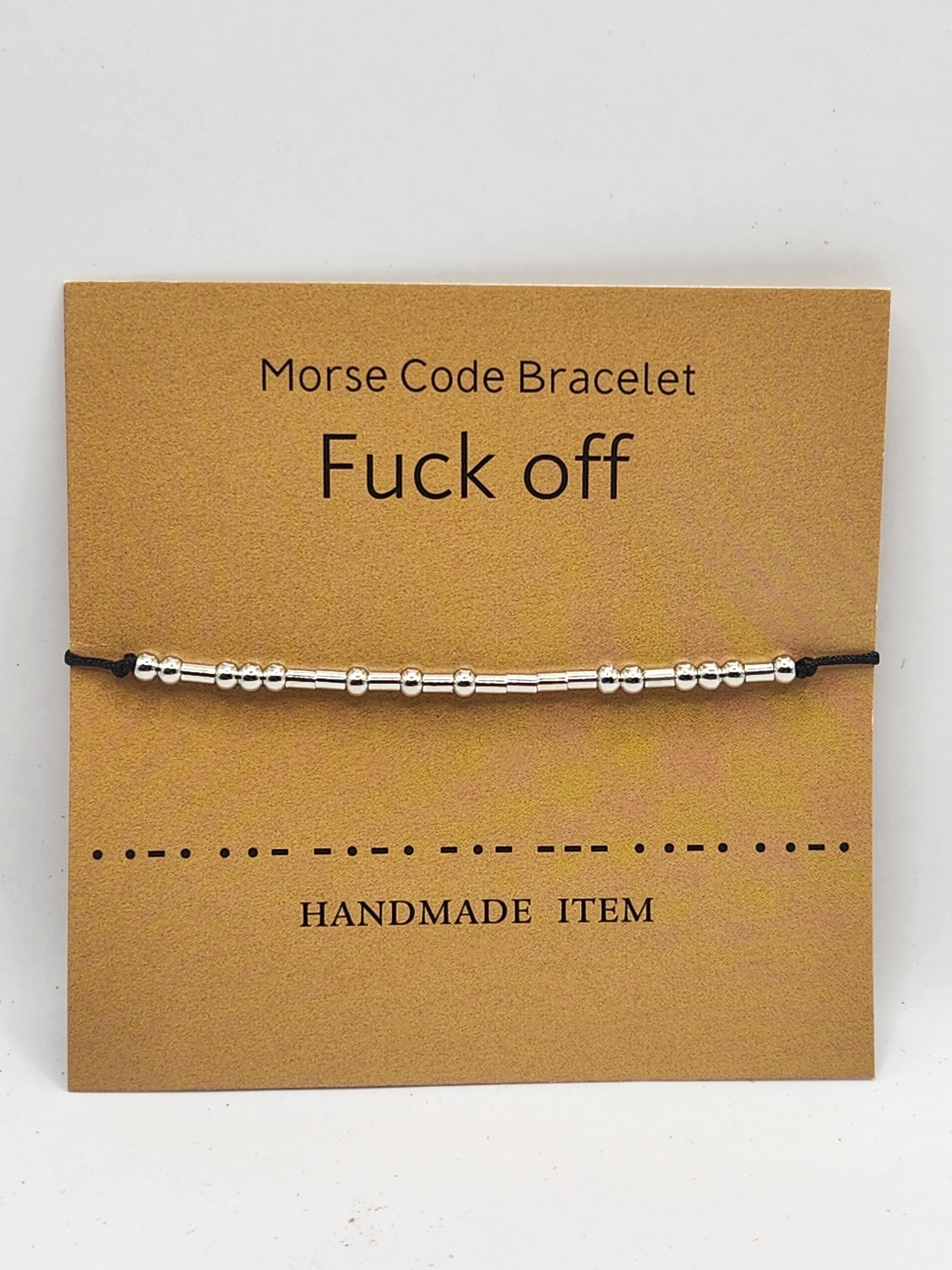 Morse Code Bracelet – "f*** Off" Handmade Secret Message Jewelry ...