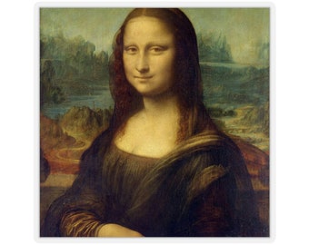 Mona Lisa Painting Vinyl Sticker, Funny Mona Lisa Sticker, Classic Art ...