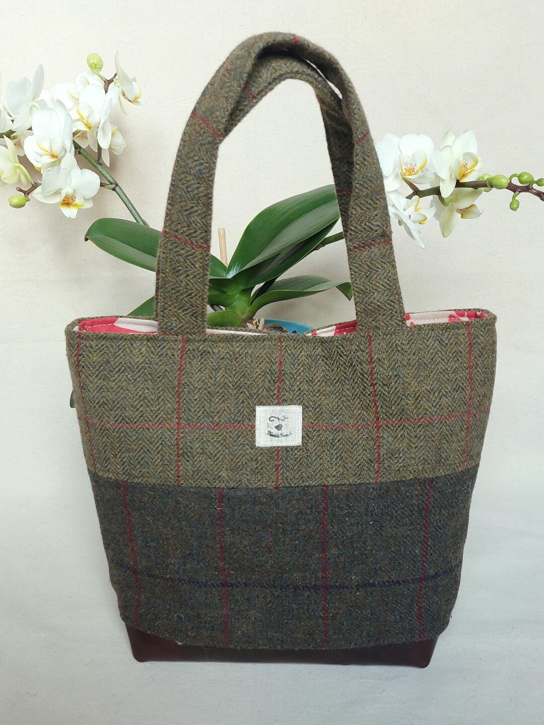 Unique Tweed and Leather Bag, Handmade in Scottish Borders, One of a ...